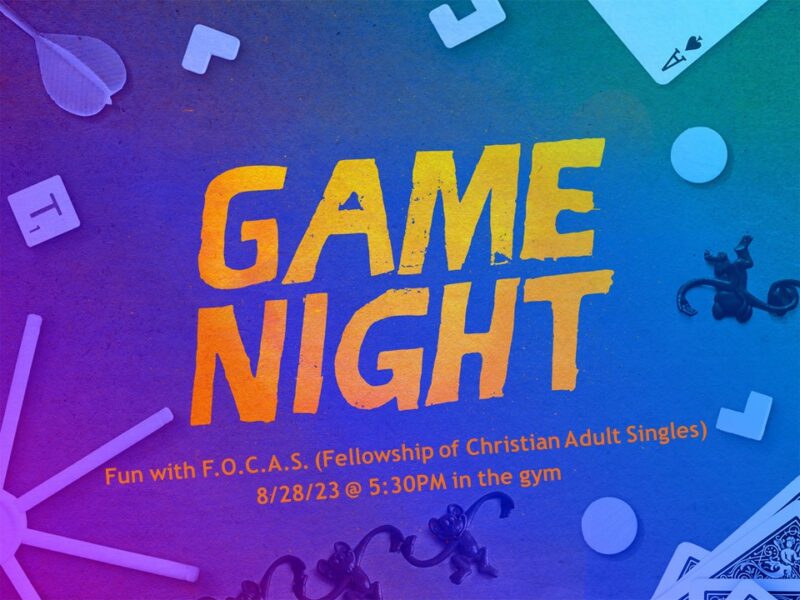 Game Night with FOCAS - Mt. Calvary Baptist Church - Charleston WV